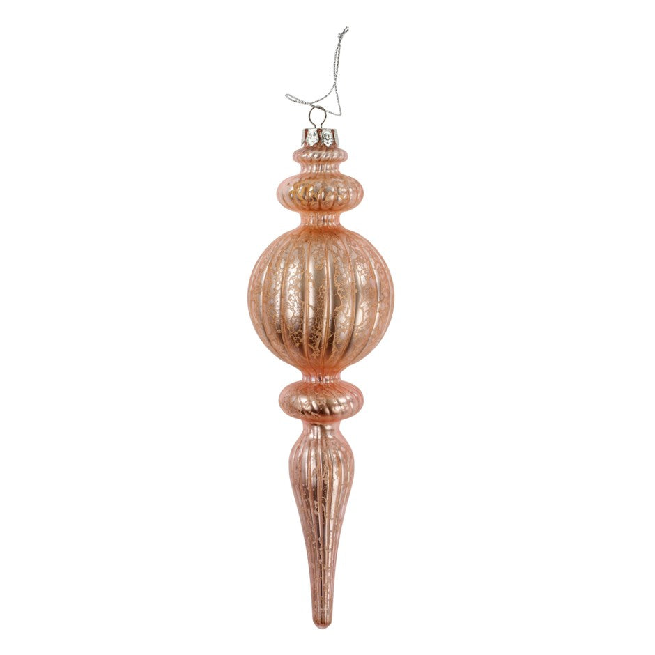 Noel Spindle Glass Ornament, Pink – CHRISTMAS 1497