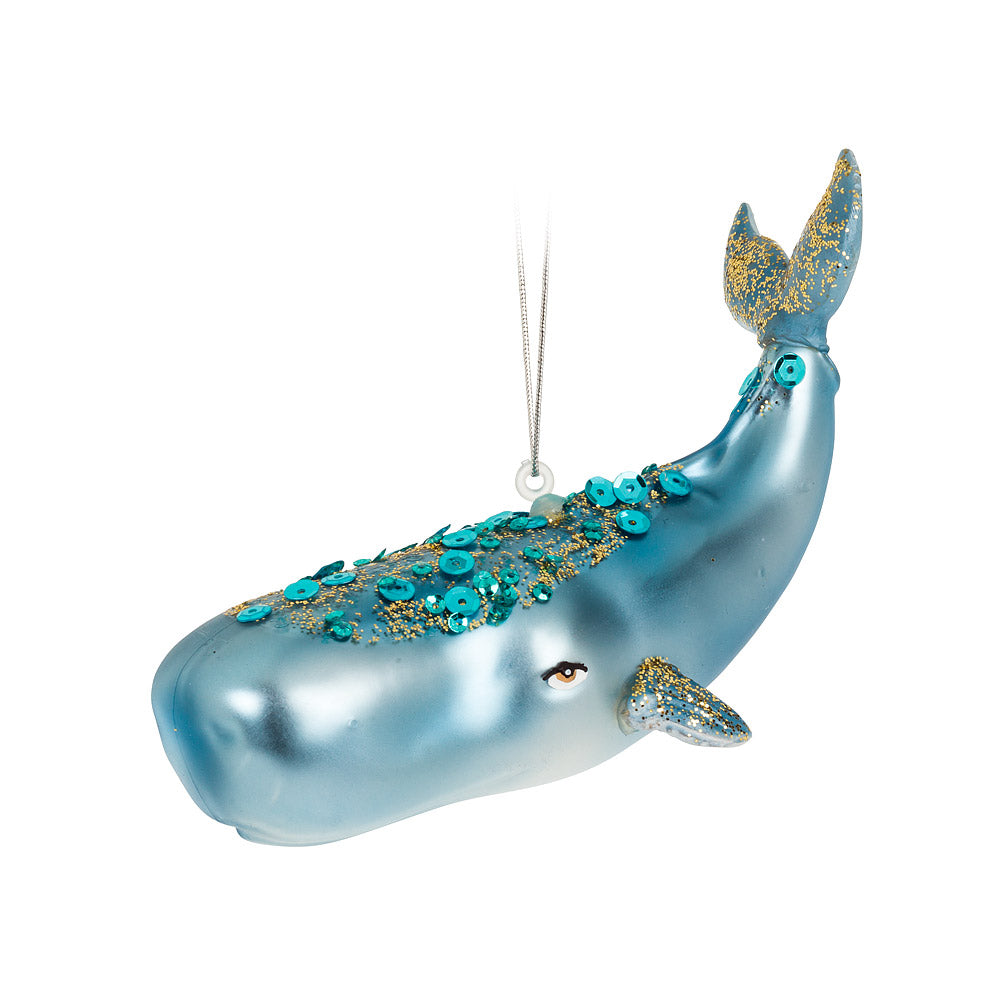 Whale with Glitter Ornament – CHRISTMAS 1497