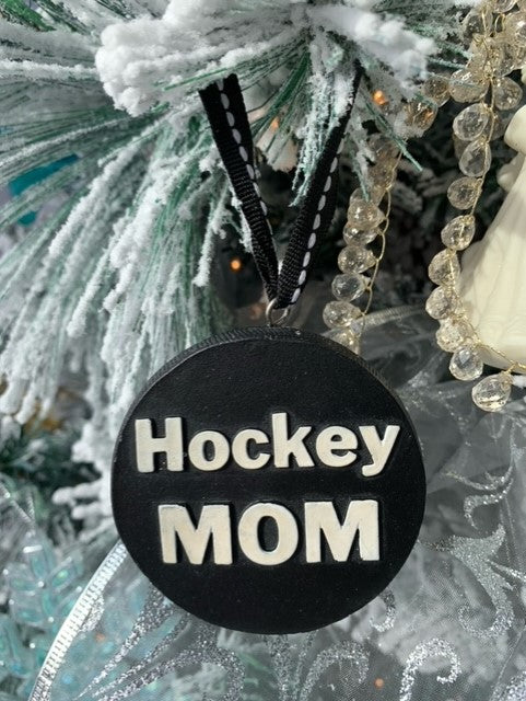 Hockey Mom Puck Ornament – CHRISTMAS 1497
